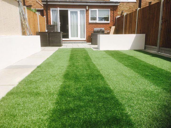 Garden Patio With Lawn - Abbey Paving. Block Paving Specialists ...